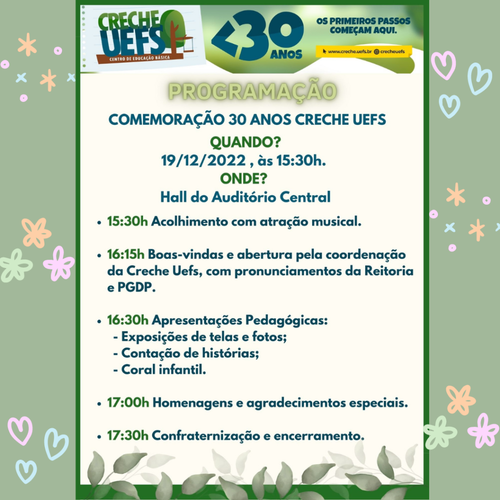 CRECHE 30 ANOS - Creche UEFS
